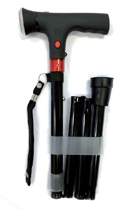 ALUMINIUM FOLDING CANE WITH LED LIGHT AND ALARM - Teyder